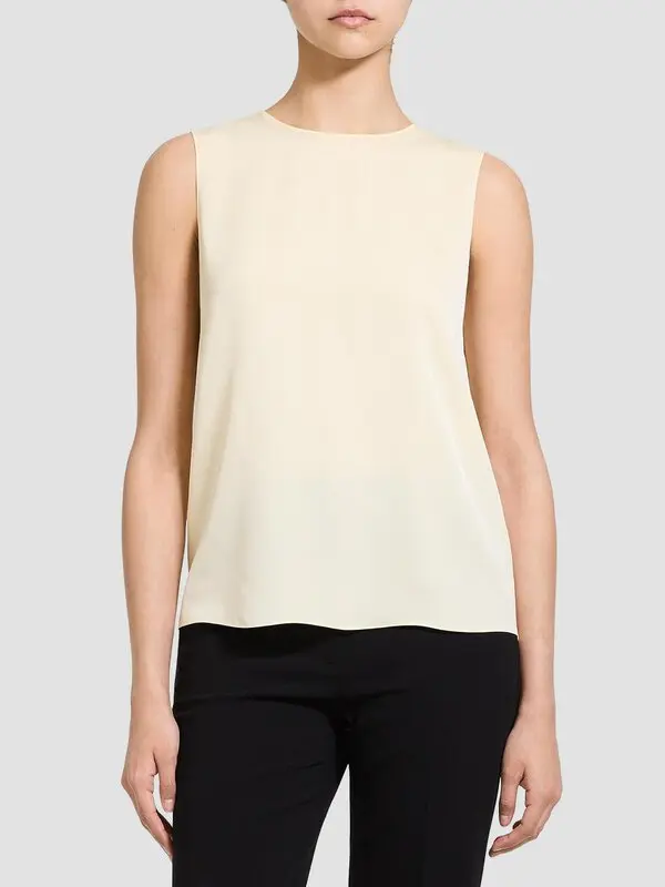 Theory Sleeveless Silk Top - Sunbeam
