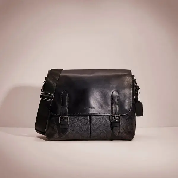 Coach Restored Metropolitan Soft Messenger In Signature Canvas - Gunmetal/charcoal