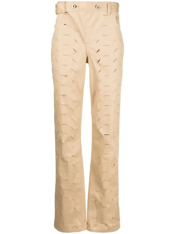 JUNTAE KIM Ripped Straight-leg Trousers