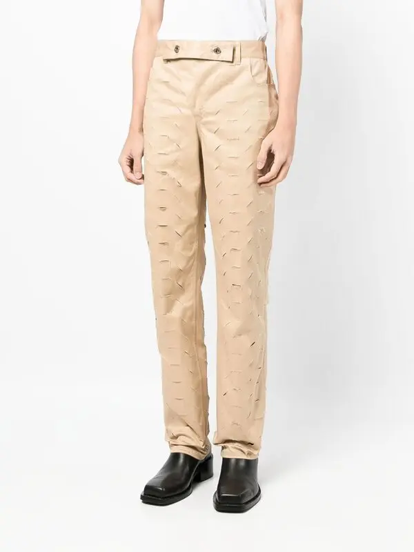 JUNTAE KIM Ripped Straight-leg Trousers