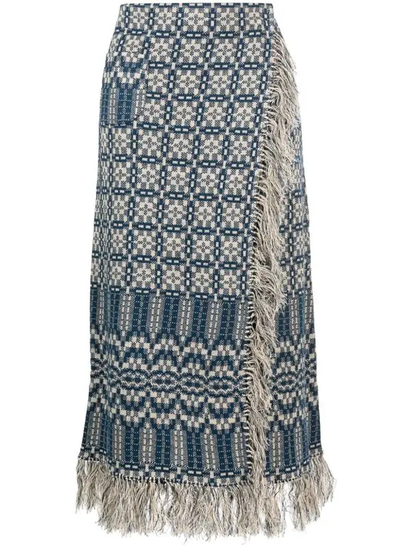 Ralph Lauren Geometric-pattern Wrap Skirt