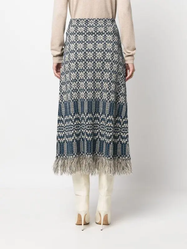 Ralph Lauren Geometric-pattern Wrap Skirt