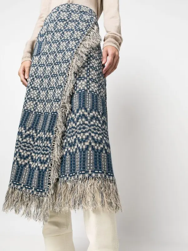 Ralph Lauren Geometric-pattern Wrap Skirt