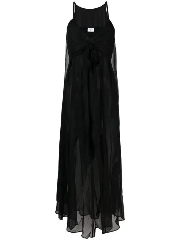 Filippa K Semi-sheer Silk Slip Dress - Black