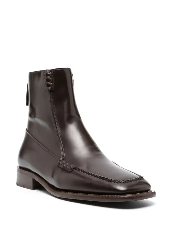 Hereu Quadra Square-toe Leather Loafers