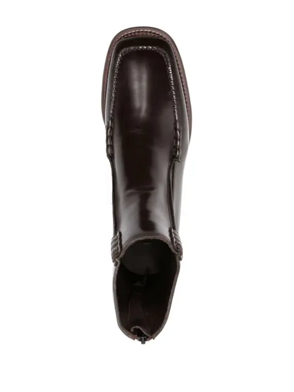 Hereu Quadra Square-toe Leather Loafers