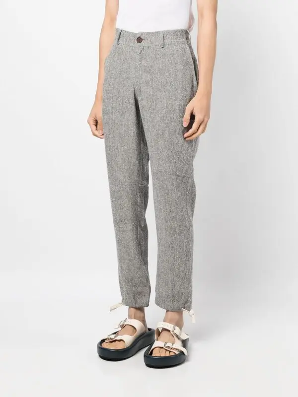 Marané Mélange-effect Cropped Trousers