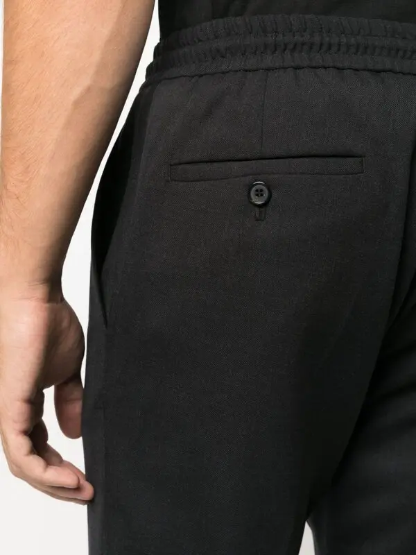 Paul Smith Drawstring Wool Chino Trousers - Black