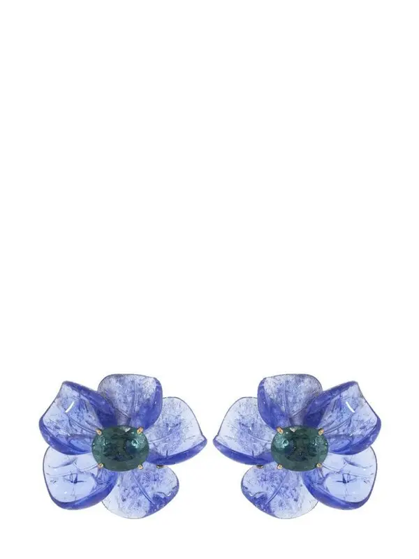 Irene Neuwirth 18kt Rose Gold Tanzanite And Tourmaline Floral Stud Earrings - Pink