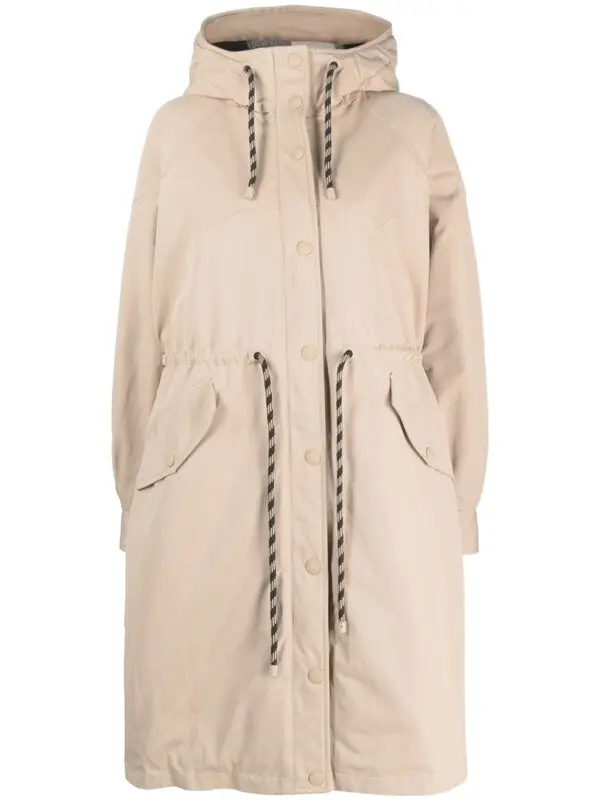 Woolrich Long-line Parka Coat - Neutrals