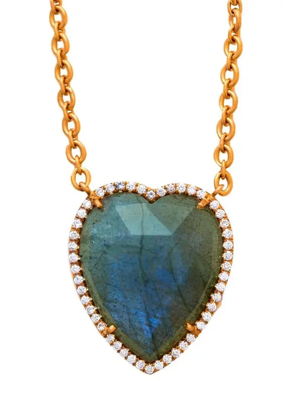 Irene Neuwirth 18kt Rose Gold Diamond And Labradorite Pendant Necklace - Pink