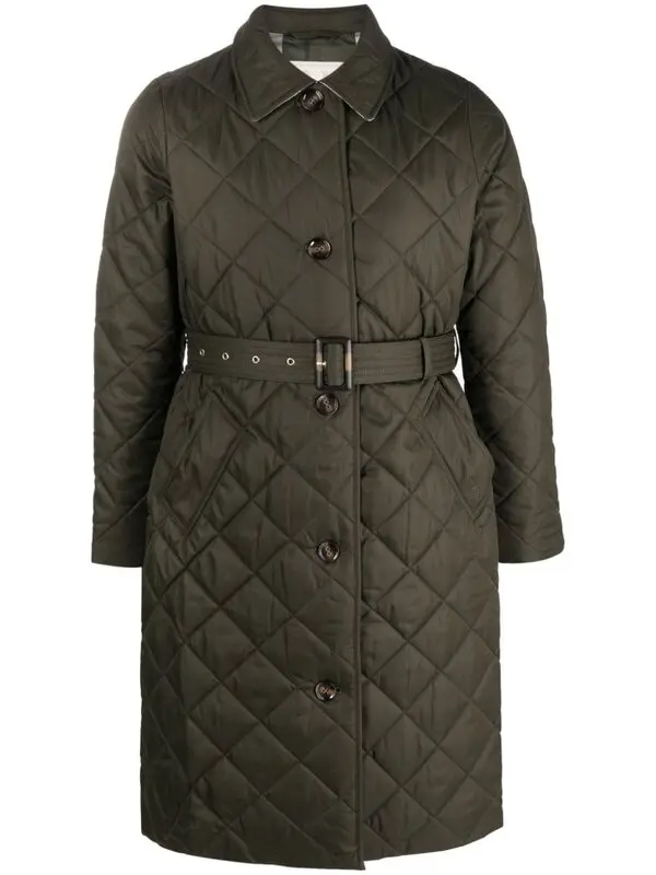 Barbour Diamond-quilted Single-breasted Coat