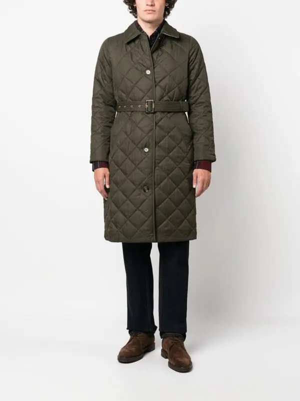 Barbour Diamond-quilted Single-breasted Coat