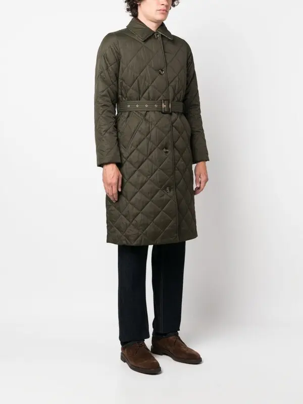 Barbour Diamond-quilted Single-breasted Coat