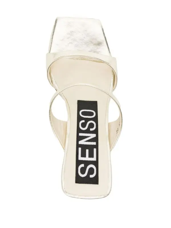 Senso Valeria 70mm Metallic Leather Mules - Gold