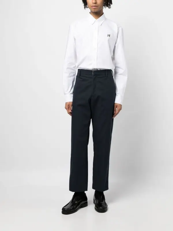 Maison Kitsuné Fox-patch Slim-cut Shirt