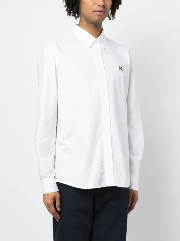 Maison Kitsuné Fox-patch Slim-cut Shirt