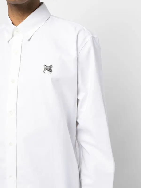 Maison Kitsuné Fox-patch Slim-cut Shirt