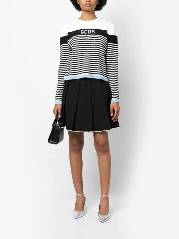 Gcds Jacquard-logo Striped Jumper