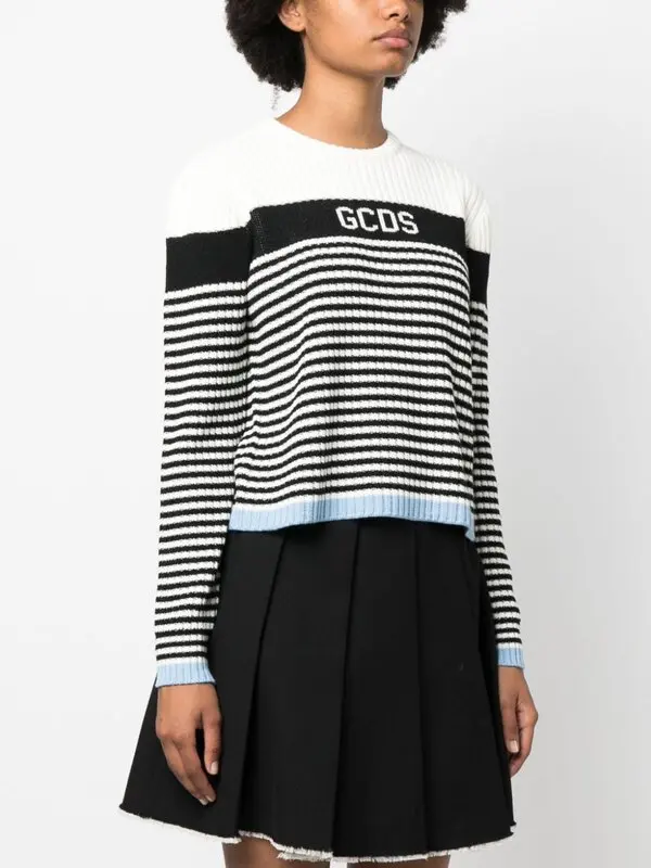 Gcds Jacquard-logo Striped Jumper