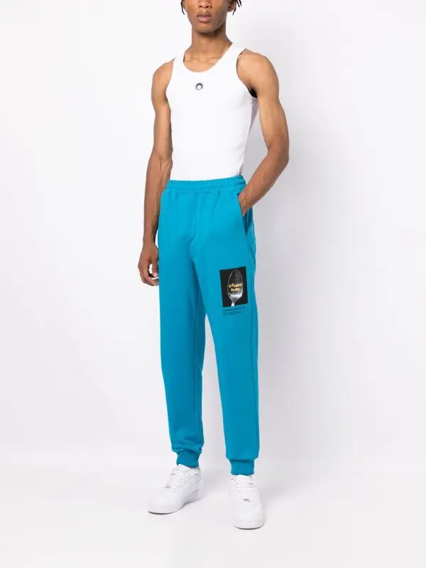 Helmut Lang Photographic-print Cotton Track Pants - Blue