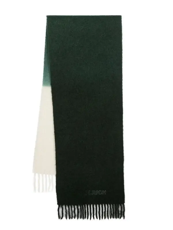 Woolrich Logo-embroidered Ombre-effect Scarf - Green