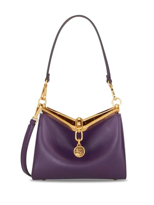 Etro Vela Leather Shoulder Bag - Purple