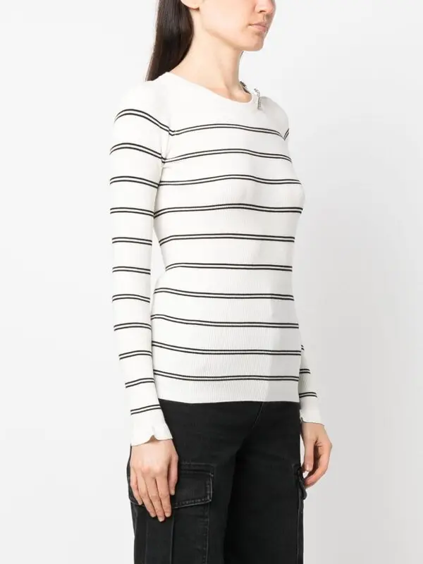 Liu Jo Appliqué-detail Striped Top