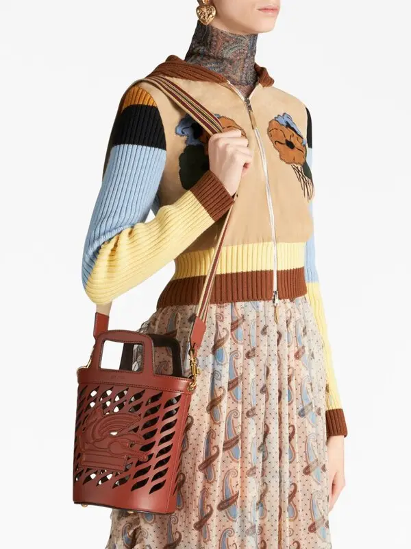 Etro Coffa Leather Bucket Bag - Brown