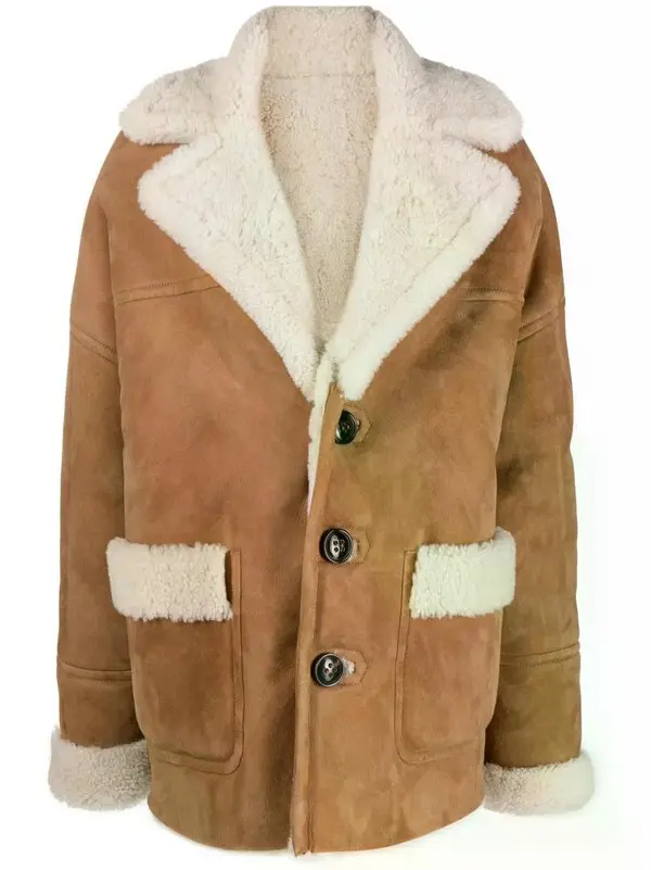 Dsquared2 Plain Padded Leather Coat - Brown