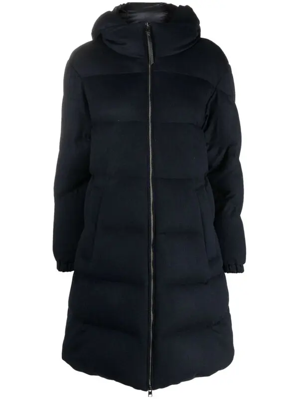 Woolrich Funnel-neck Padded Wool Coat