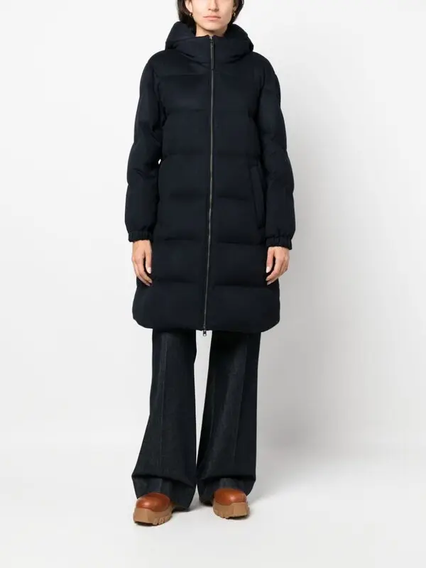 Woolrich Funnel-neck Padded Wool Coat