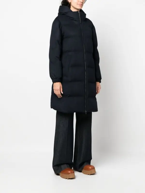 Woolrich Funnel-neck Padded Wool Coat