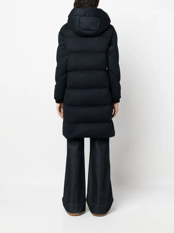 Woolrich Funnel-neck Padded Wool Coat