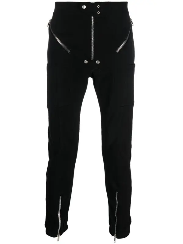 Rick Owens Decorative-zip Cotton Trousers - Black