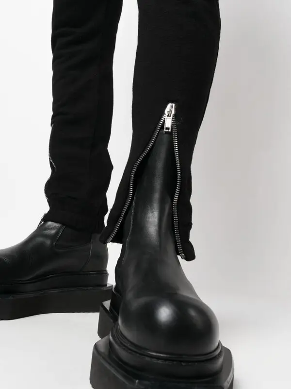Rick Owens Decorative-zip Cotton Trousers - Black