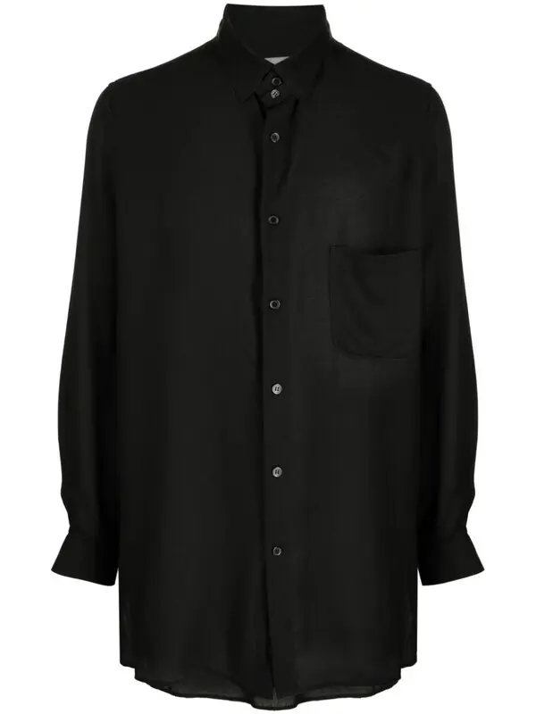 Yohji Yamamoto Pointed-collar Button-up Shirt