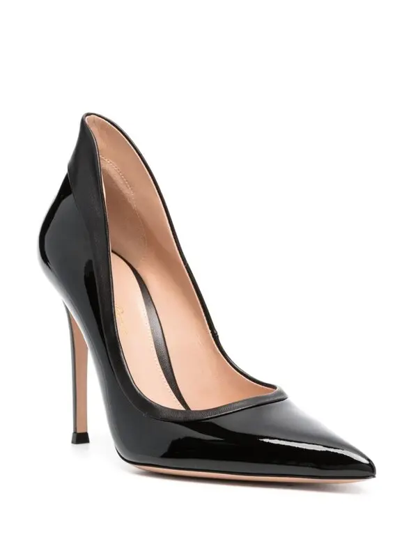 GIANVITO ROSSI Tuxedo 100mm Leather Pumps - Black