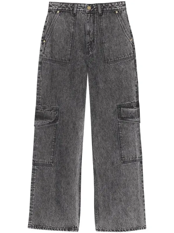 GANNI Mid-rise Wide-leg Jeans - Grey