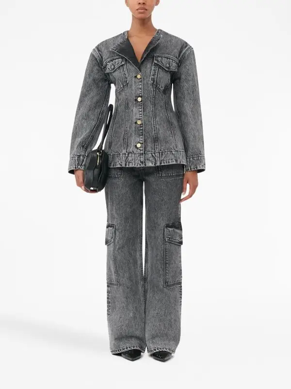 GANNI Mid-rise Wide-leg Jeans - Grey