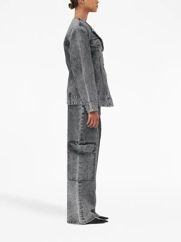 GANNI Mid-rise Wide-leg Jeans - Grey