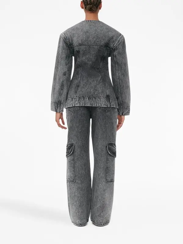 GANNI Mid-rise Wide-leg Jeans - Grey