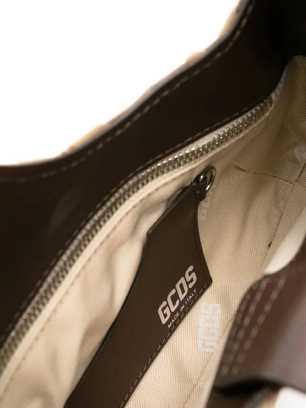 Gcds Comma Monogram Embossed Shoulder Bag - Brown
