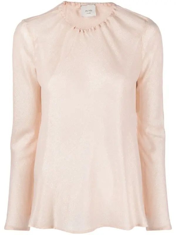 ALYSI Lurex-detail Long-sleeve Blouse