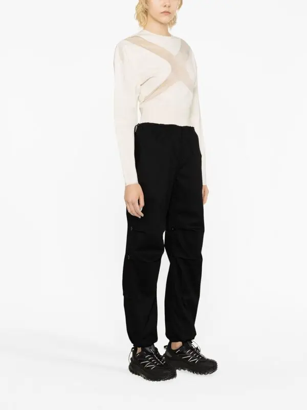 GENNY Sheer-paneled T-shirt - Neutrals