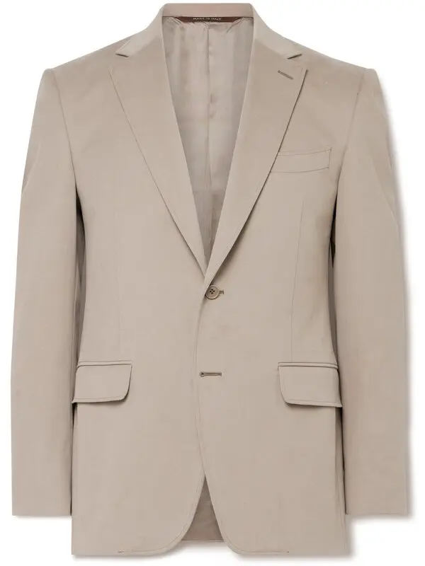 Canali Cotton-blend Twill Suit Jacket - Neutrals