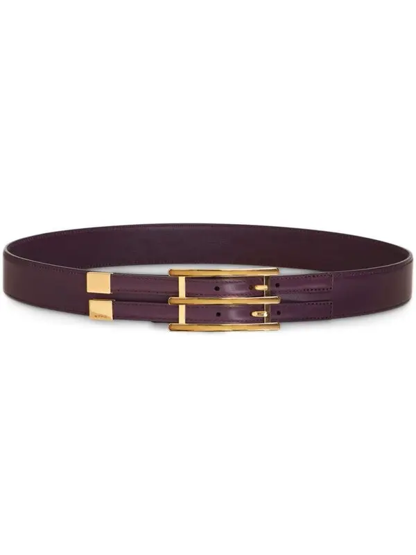 Etro Purple, Orange & Pink Striped Leather Belt with Gold Buckle Etro Gold Buckle Logo leather Purple/Blue belt | eBay main image 2
