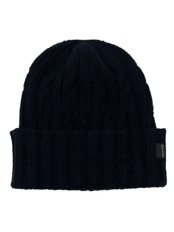 Woolrich Cable-knit Wool Beanie - Blue