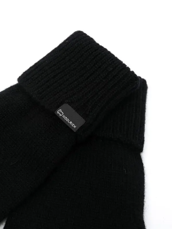 Woolrich Logo-patch Cashmere Gloves - Black