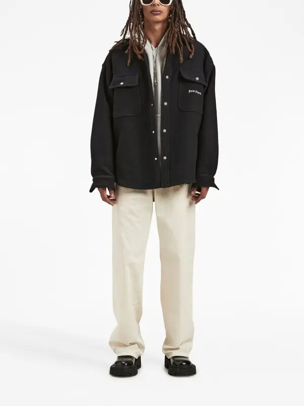 Palm Angels Logo-embroidered Twill Shirt Jacket